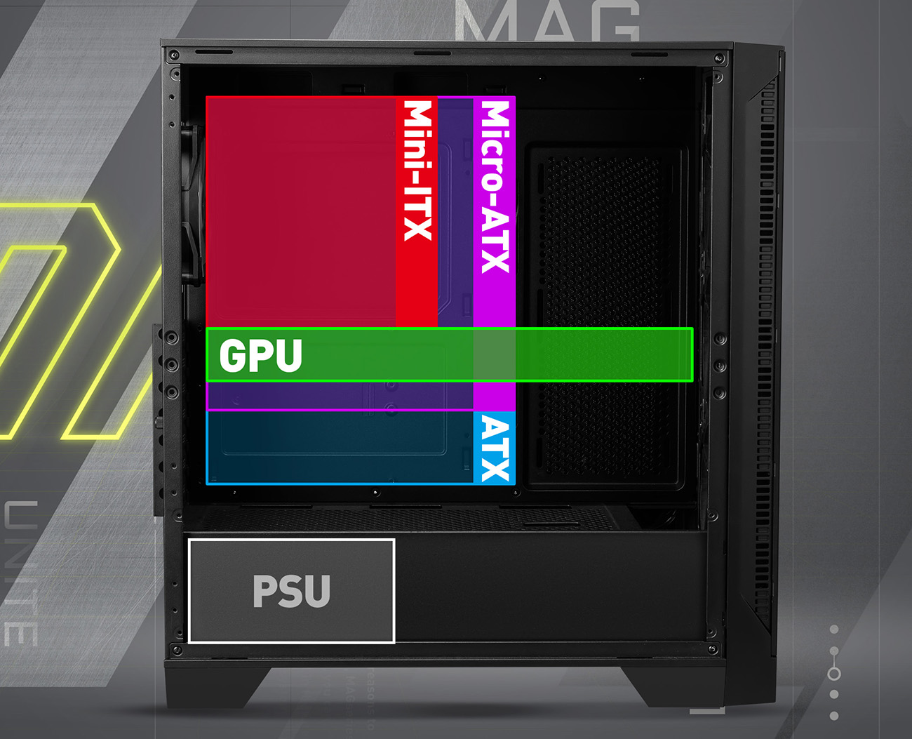 MSI MAG FORGE 321R AIRFLOW Black Computer Case, 2xUSB 3.2 Gen 1, 4x120mm ARGB Fan, ARGB Control ...